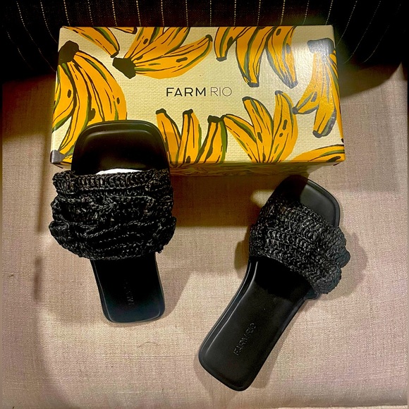 FARM Rio | Shoes | Nwb Nwt Farm Rio Ruffle Crochet Slide | Poshmark